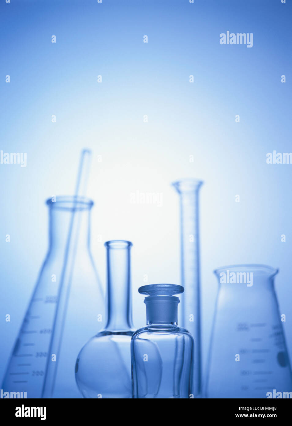 Laboratory equipments, blue background, toned image Stock Photo - Alamy