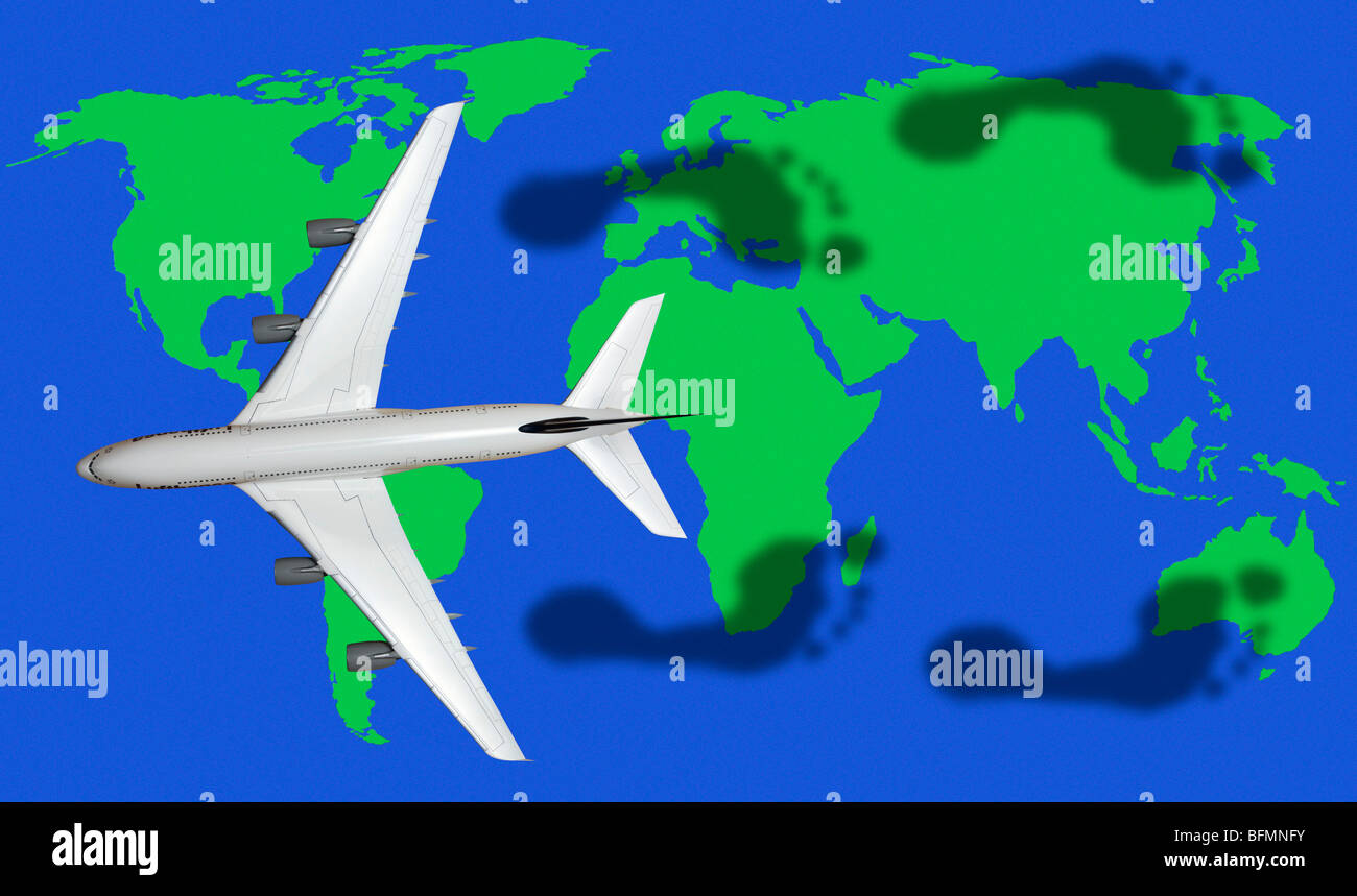 Airplane in flight maps hi-res stock photography and images - Alamy