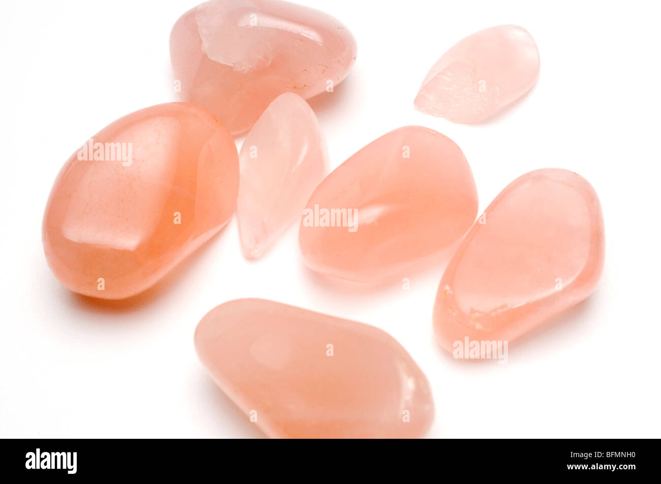 Rose quartz gemstones Stock Photo - Alamy
