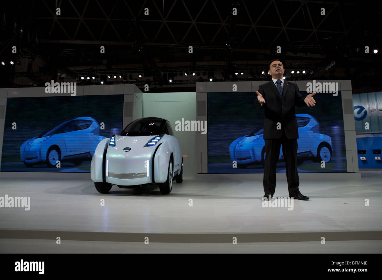 Carlos Ghosn CEO of Nissan presents the new Nissan Land Glider at the ...