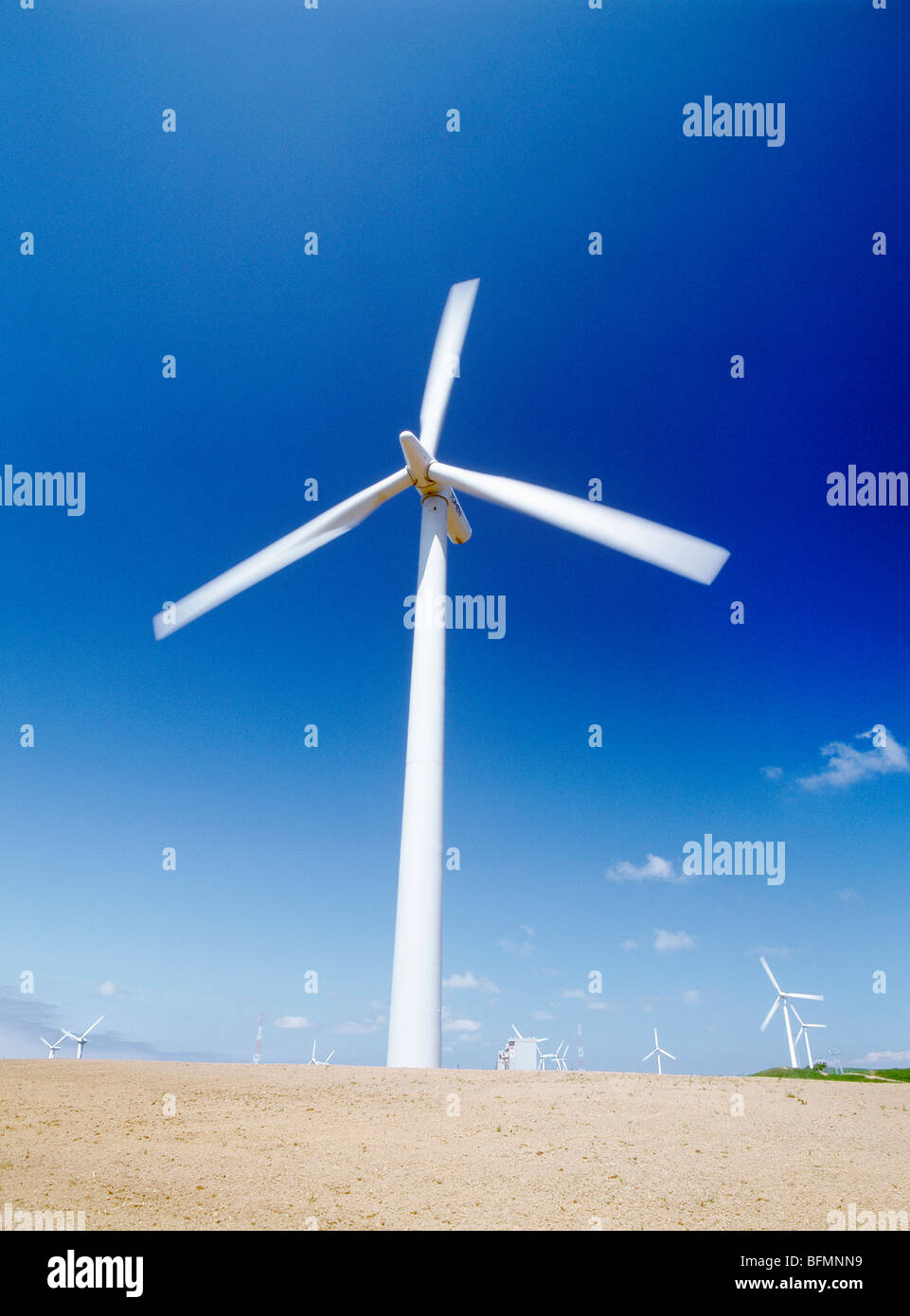 Wind turbines in the field, Hokkaido prefecture, Japan Stock Photo - Alamy