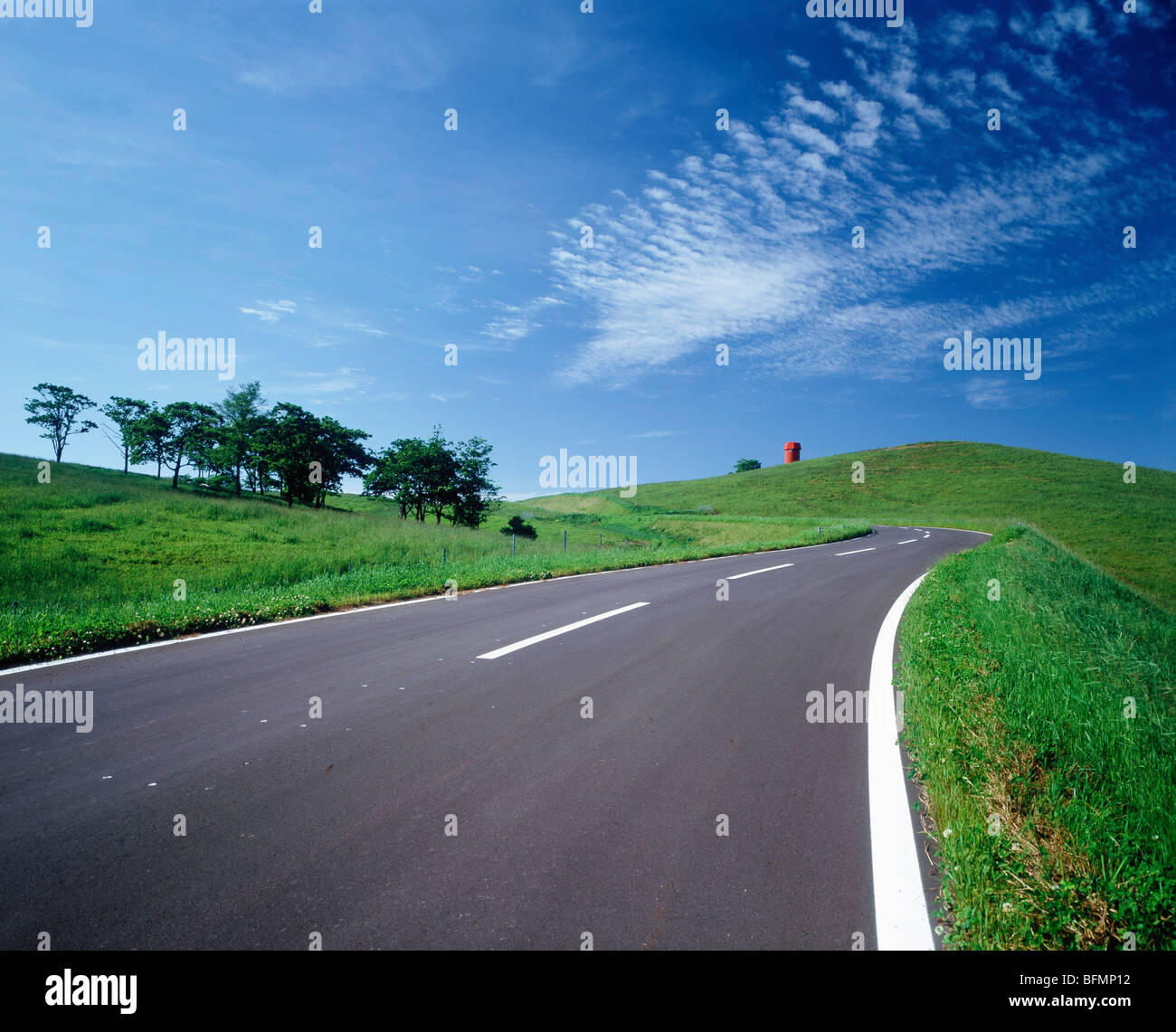 Hokkaido japan horizontal rural road hi-res stock photography and ...