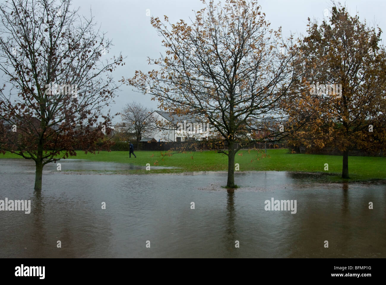 Eamont Bridge near Penrith, Cumbria, England, UK with flood water from ...