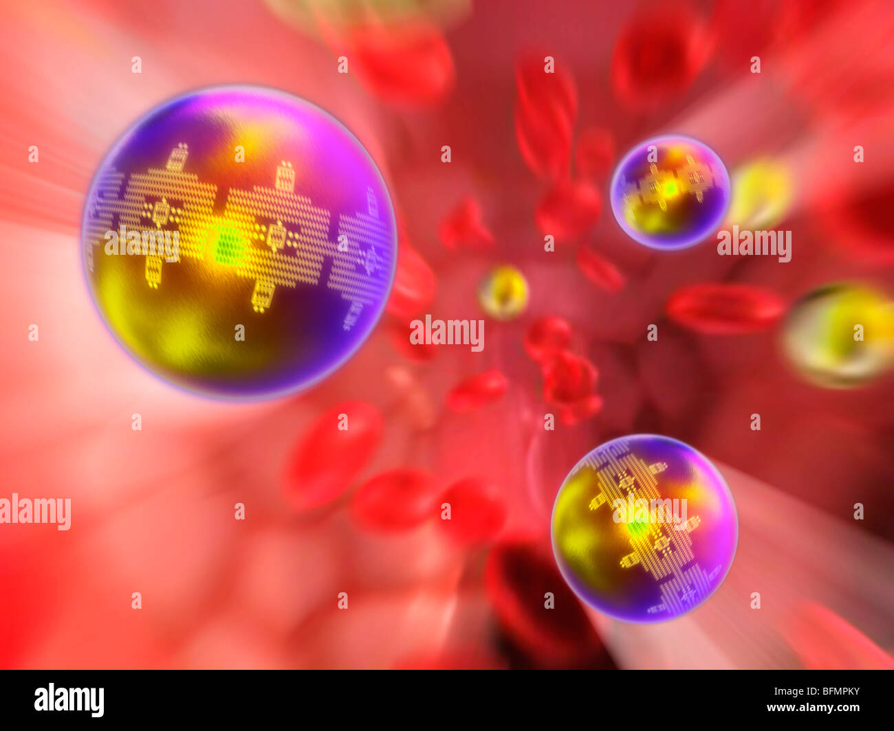 Nano particles in the blood, artwork Stock Photo - Alamy