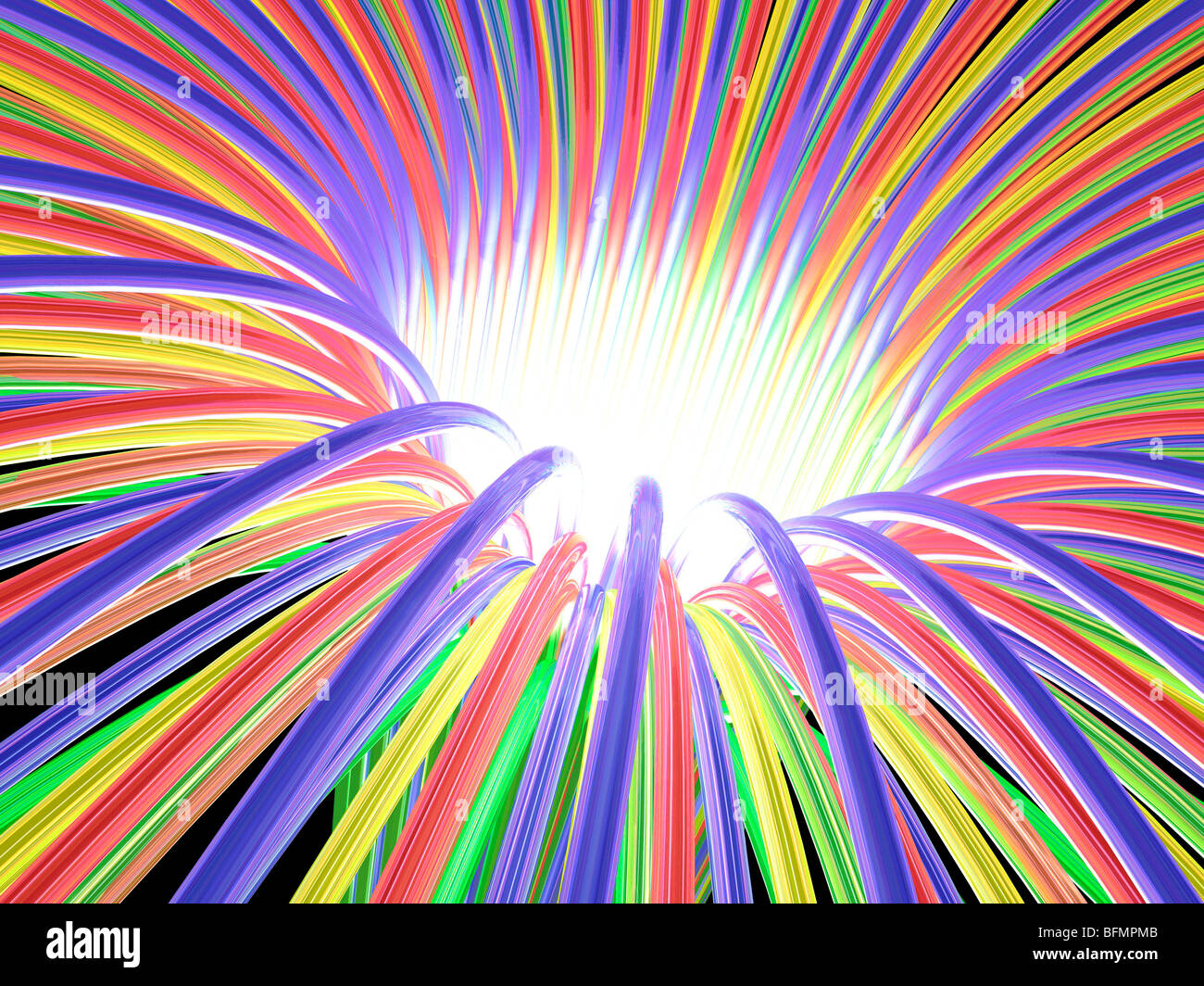 Multicoloured light ray funnel, artwork Stock Photo - Alamy