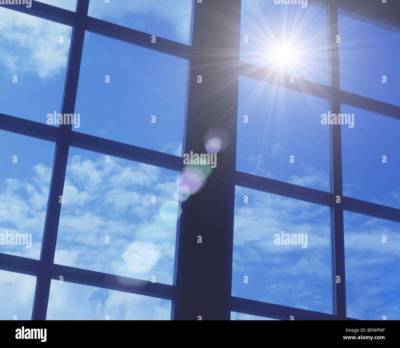 View of sky through window, computer graphic Stock Photo - Alamy
