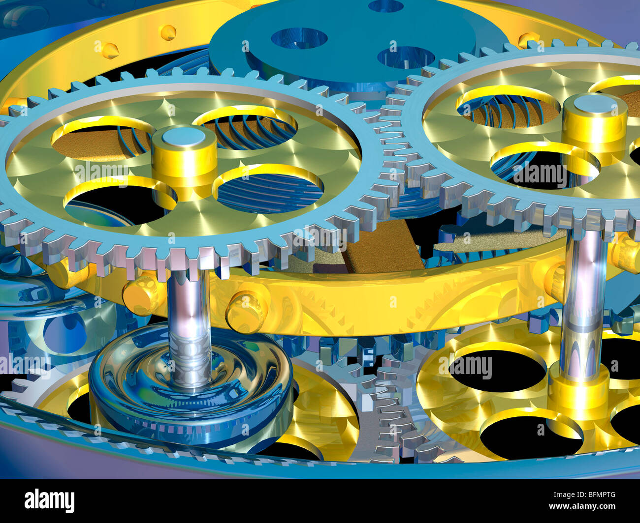 Cogs gears painting hi-res stock photography and images - Alamy