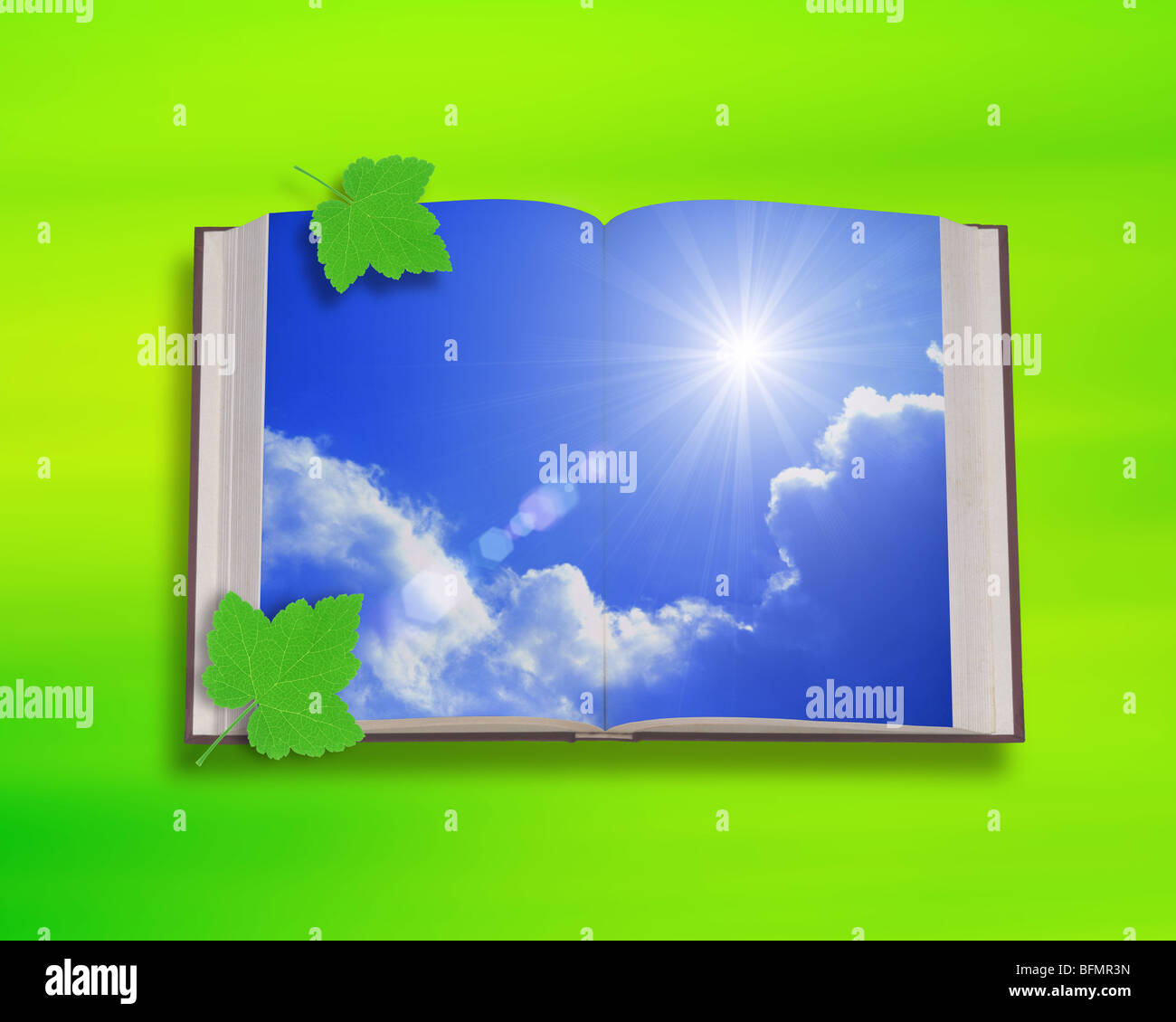 Book with sky on page Stock Photo - Alamy
