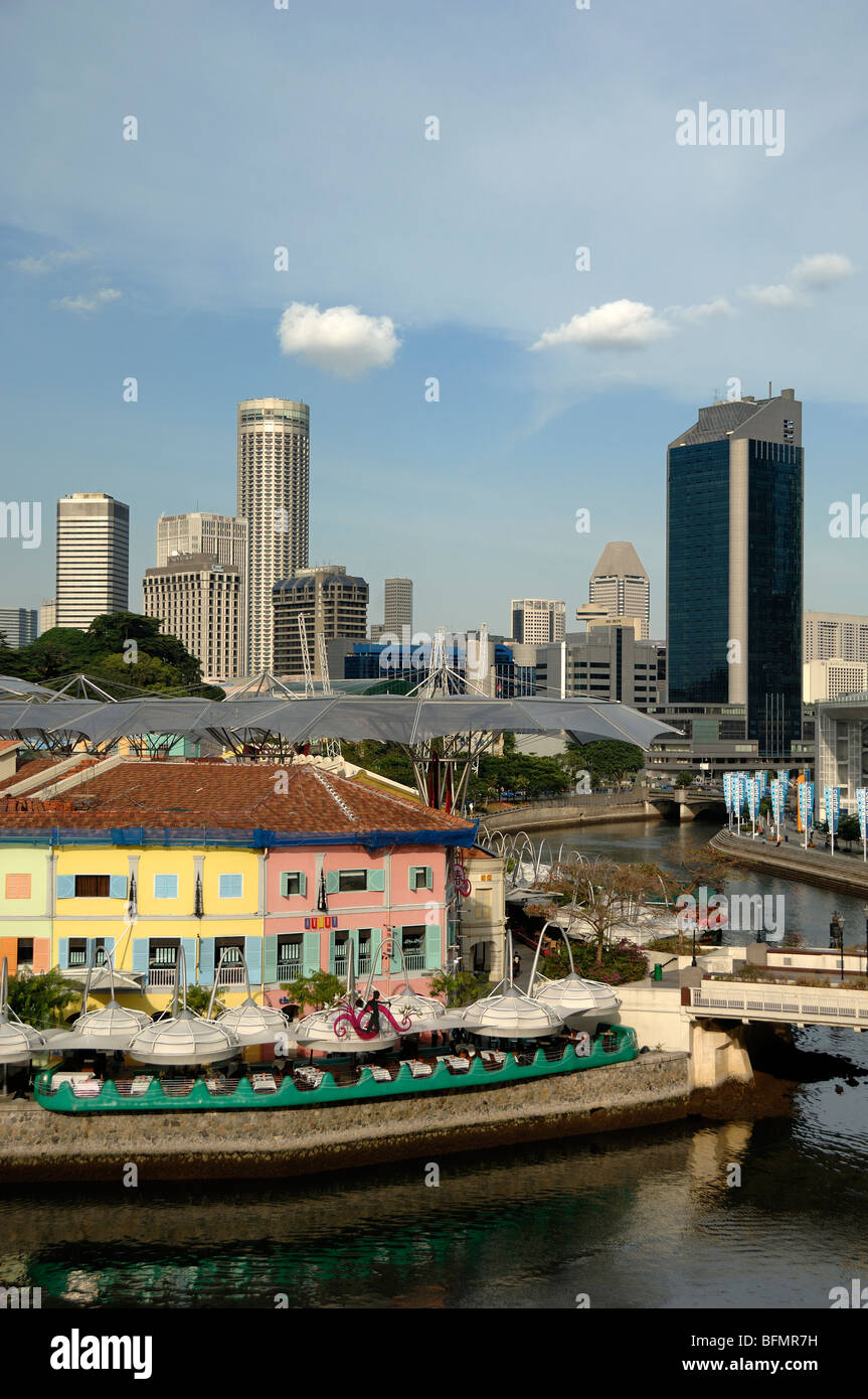 City View of Riverside Bars and Restaurants on Clarke Quay, Singapore ...