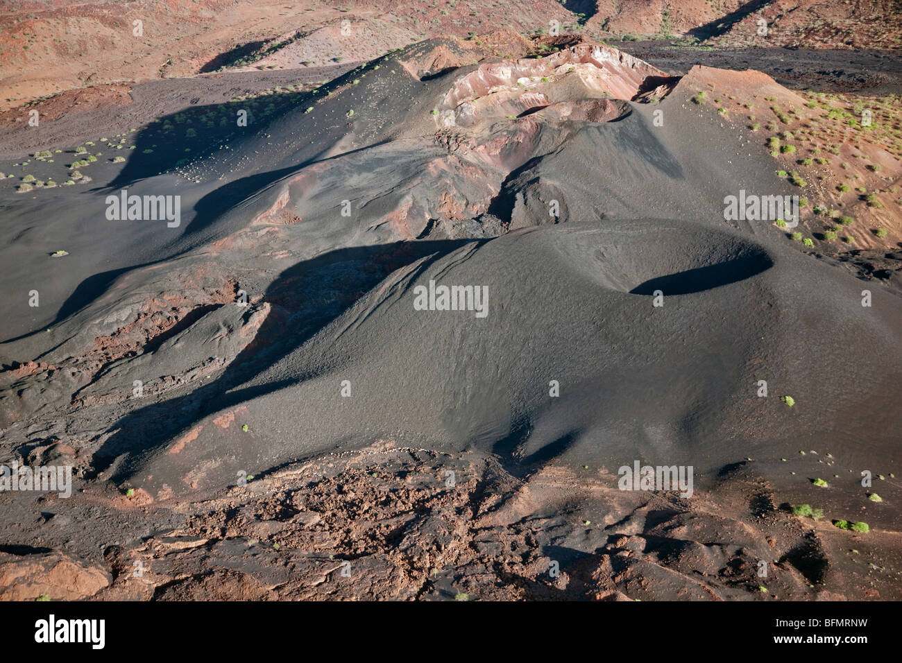 Some of the numerous volcanic craters dotting the volcanic ridge, known ...