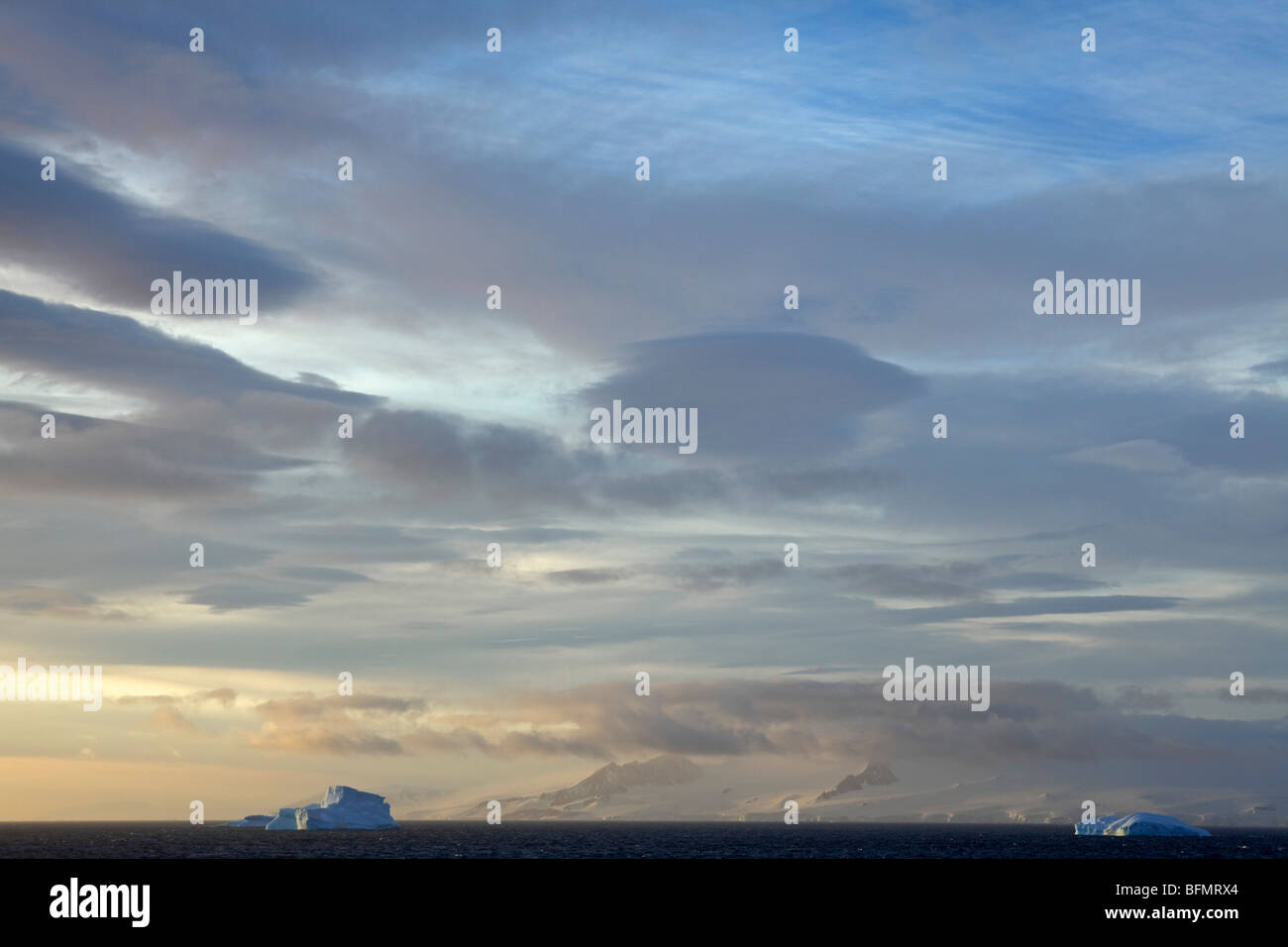 Antarctica, Antarctic Sound and Hope Bay, Icebergs and high catabatic ...