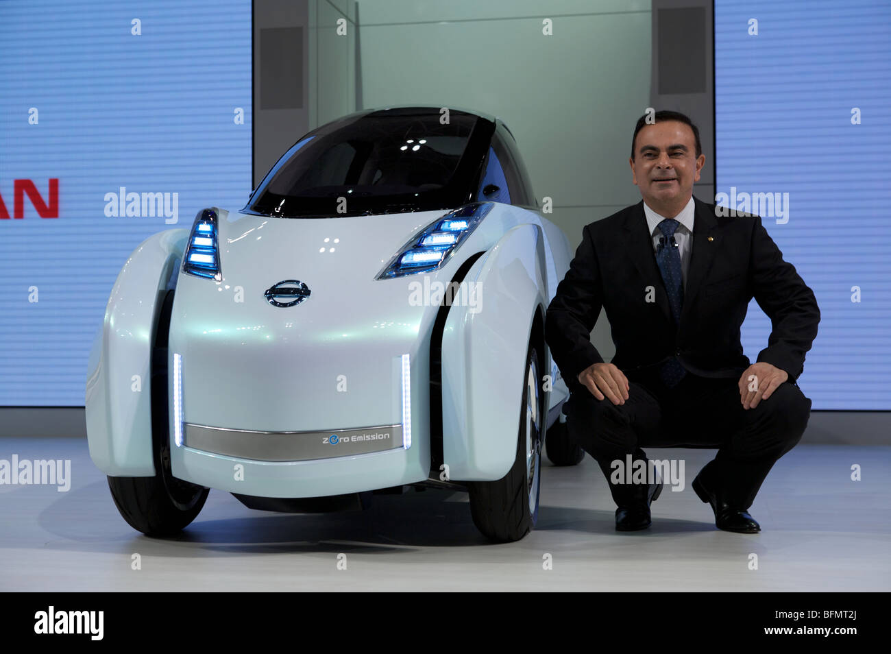 Carlos Ghosn CEO of Nissan presents the new Nissan Land Glider at the ...