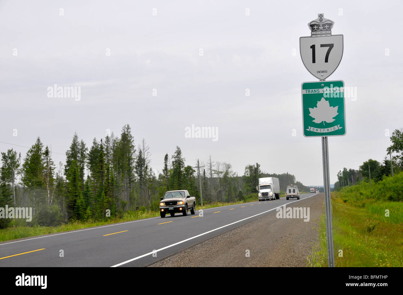 Highway 17 and Trans Canada Ontario Lake Superior Circle Tour sign ...