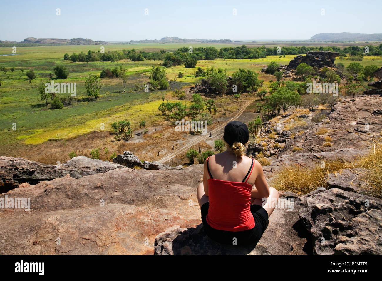 Australia, Northern Territory, Kakadu National Park. Looking out over the Nadab floodplain at ...