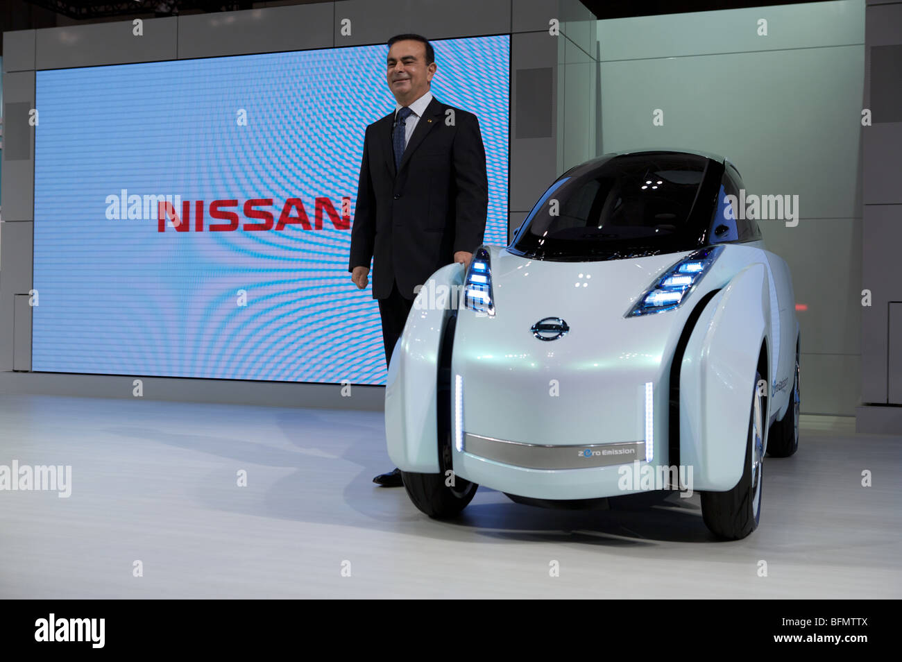Carlos Ghosn CEO of Nissan presents the new Nissan Land Glider at the ...