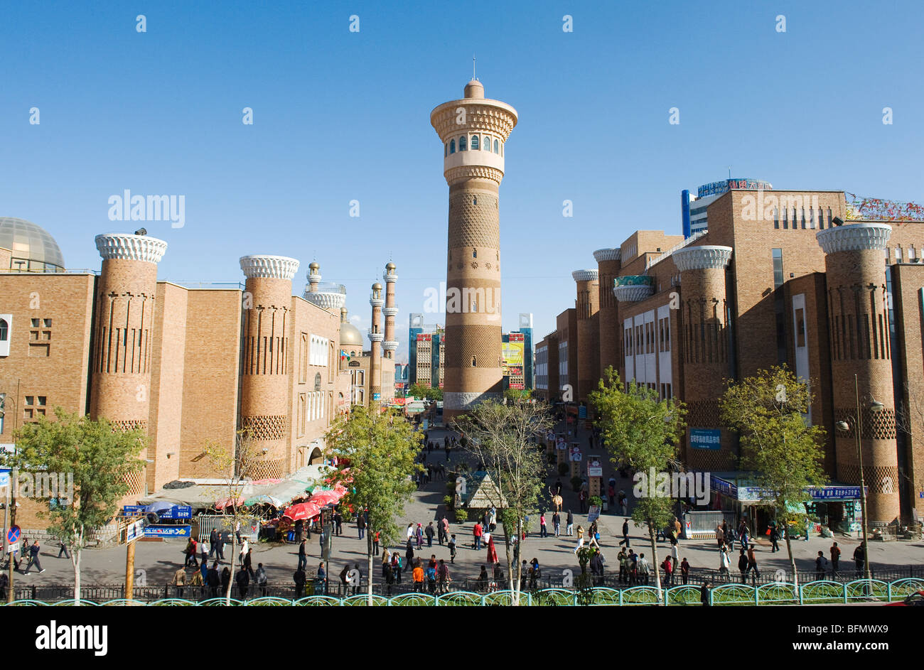 China, Xinjiang Province, Urumqi, Bazaar buildings Stock Photo ...