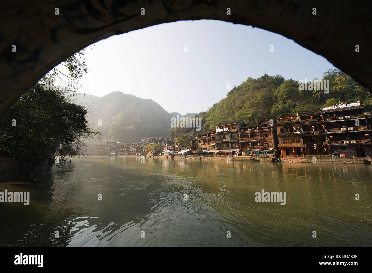 China, Hunan Province, Fenghuang, riverside houses Stock Photo - Alamy
