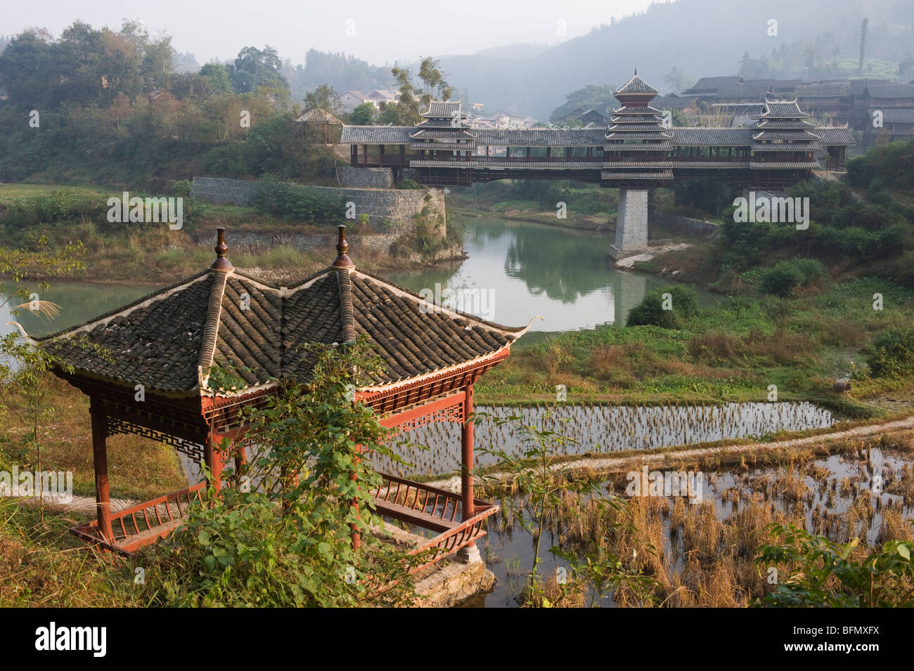 China, Guizhou Province, Diping, Wind and Rain bridge Stock Photo - Alamy