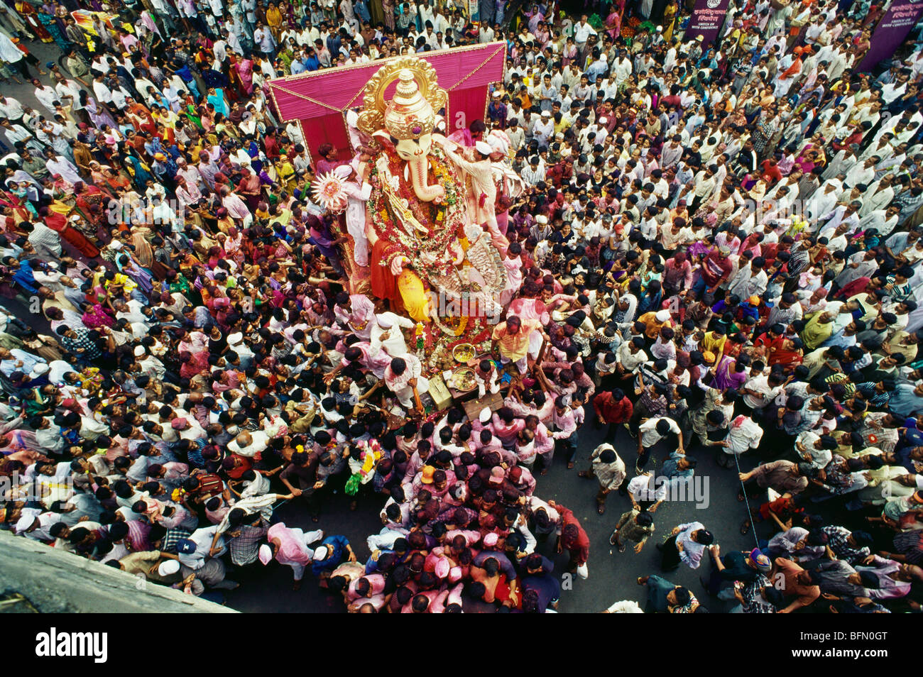 Ganesh festival ; procession of famous Ganesha idol Lalbaugcha Raja ...