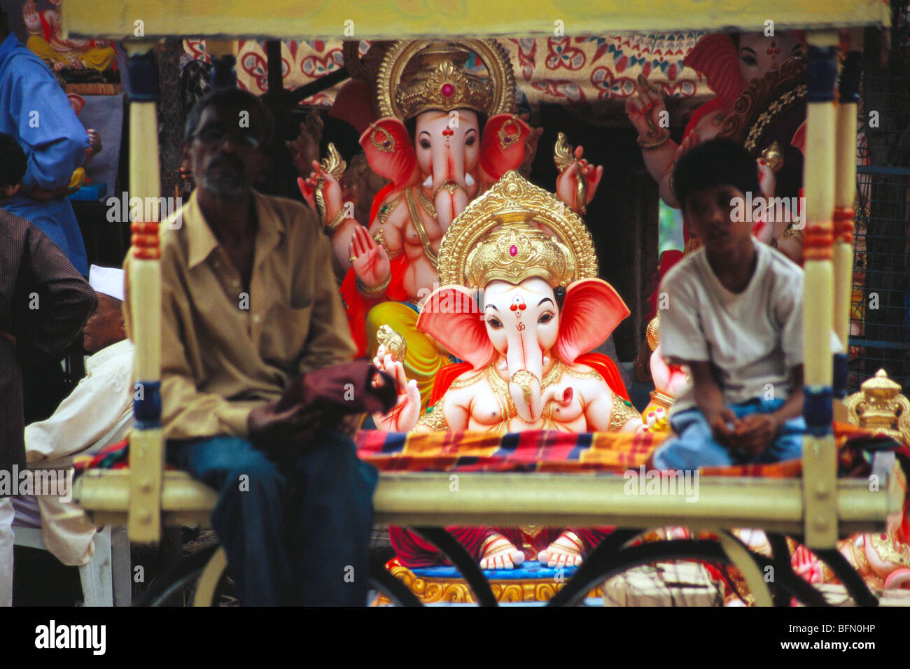 Ganesh Chaturthi festival ; Ganesha Ganpati idol ; Bombay ; Mumbai ...