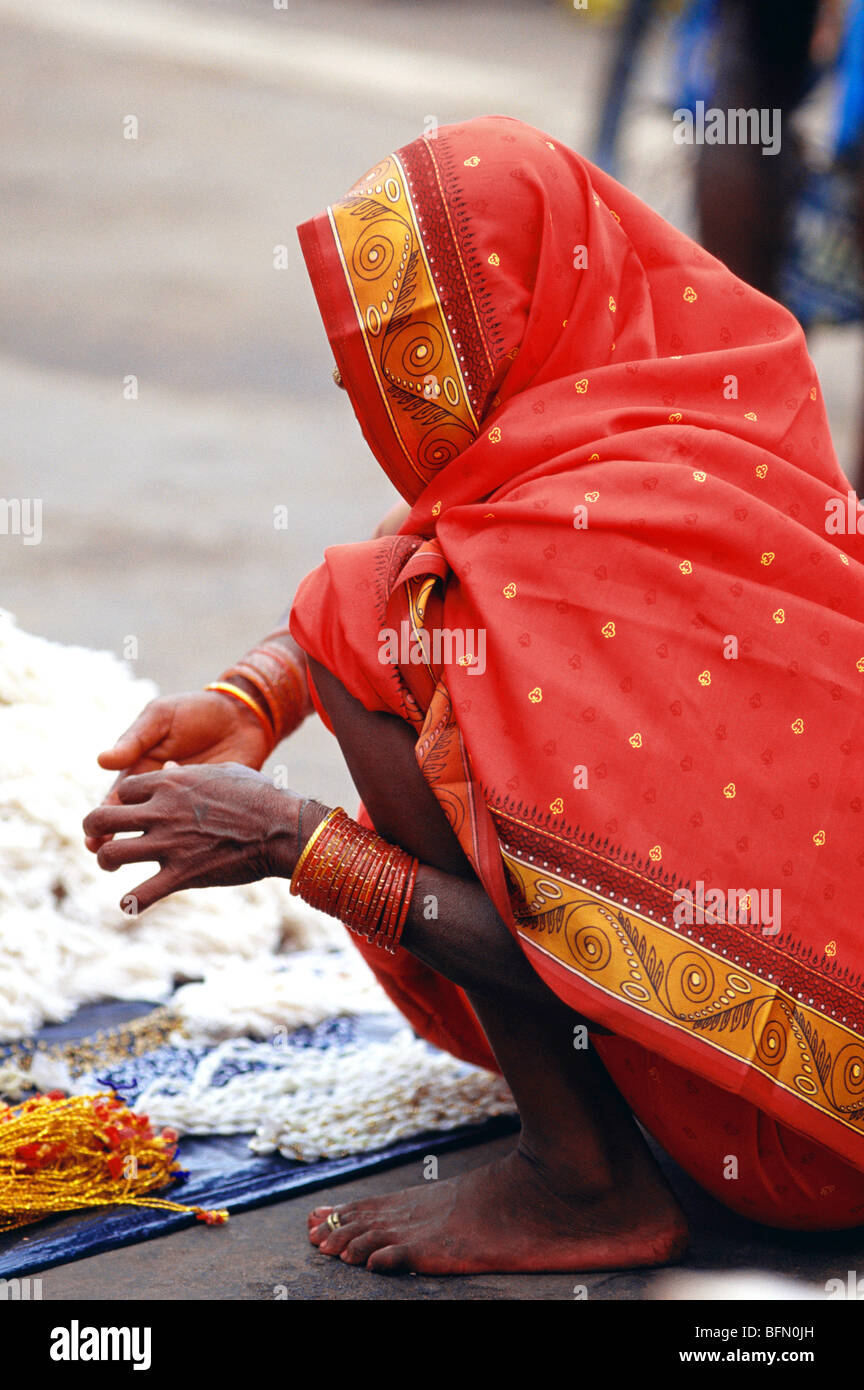 AAD 61048 : indian women in red saree Devotee for rath yatra ; Puri ...