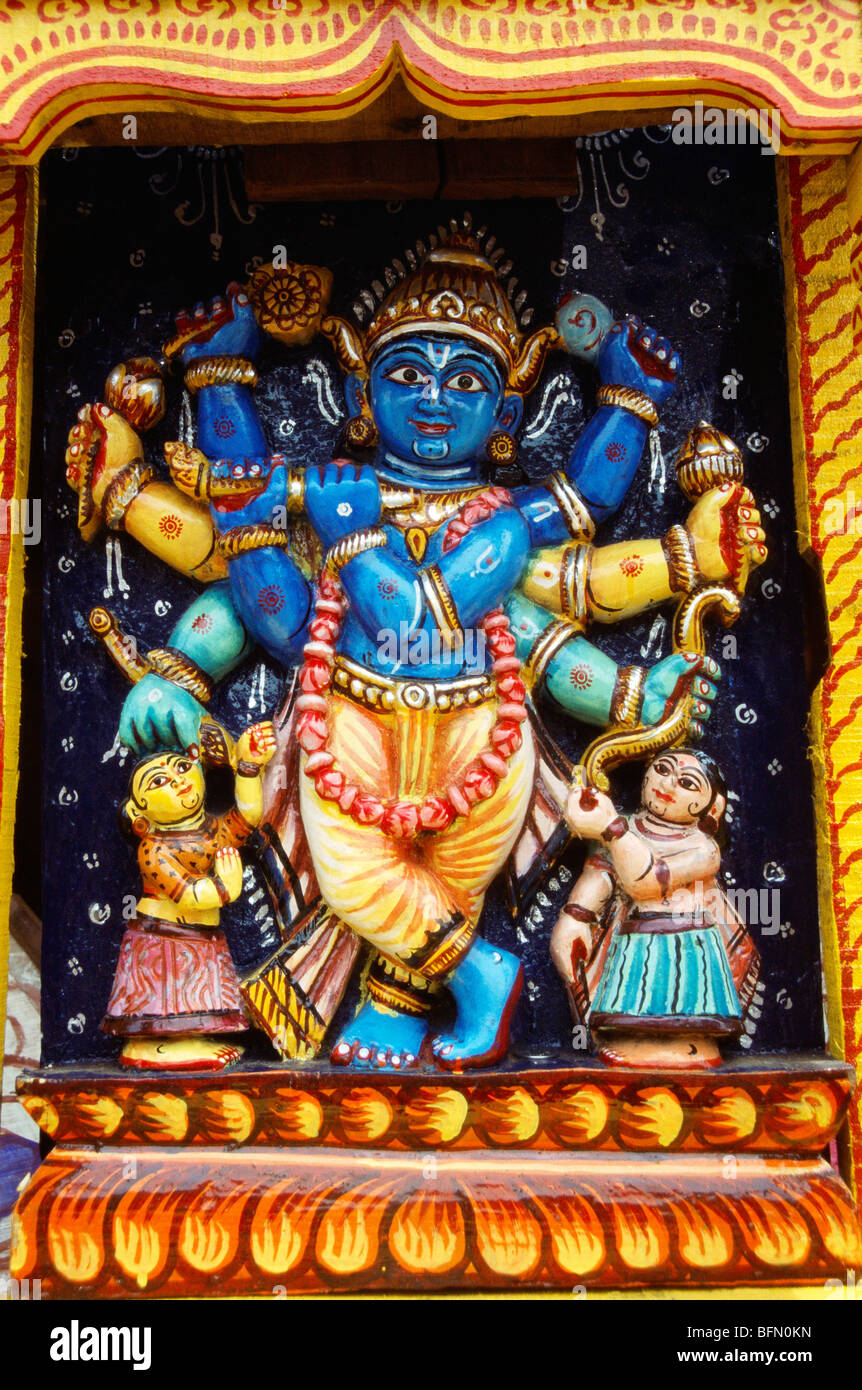 Lord Krishna playing flute; Rath Yatra Chariot Wheel Puri Orissa Odisha ...