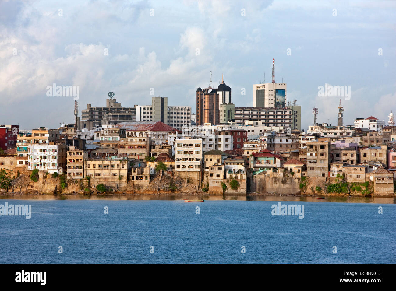 Kenya, Mombasa. The water front of the old dhow harbour in Mombasa with ...