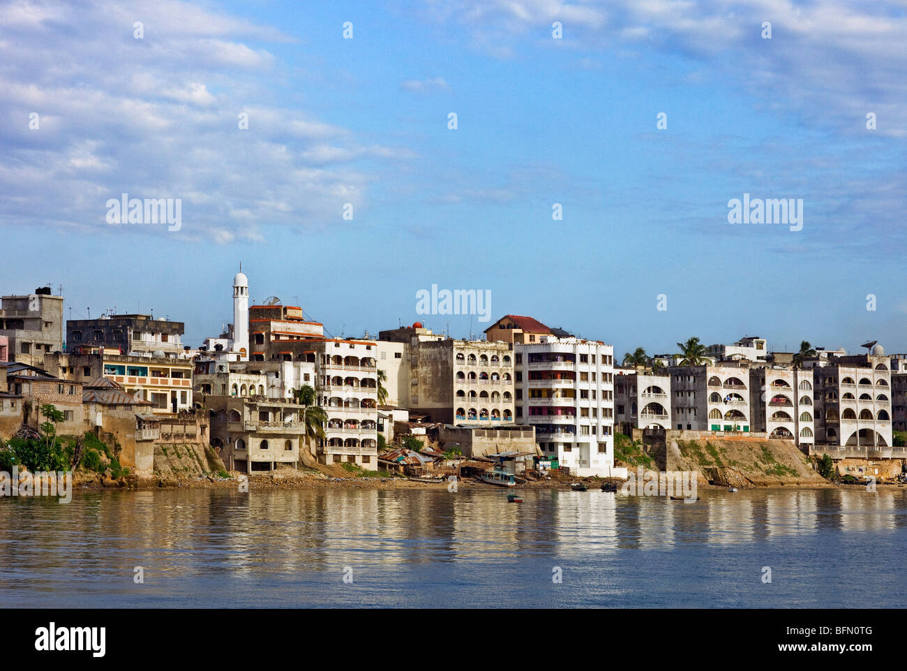 Kenya, Mombasa. The water front of the old dhow harbour in Mombasa ...