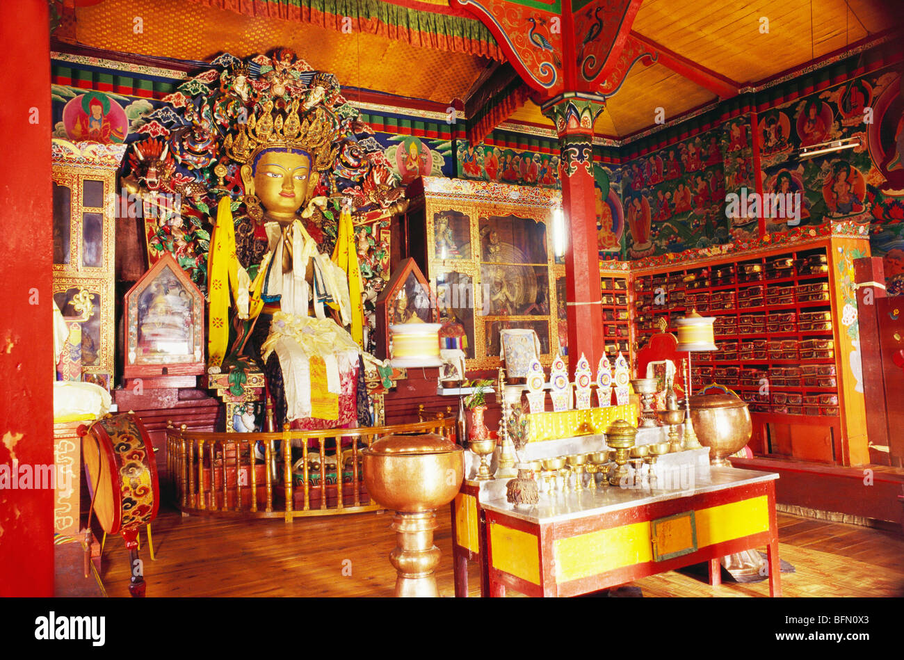 RMM 61095 : Buddha statue in Ghoom monastery ; Darjeeling ; West Bengal ...