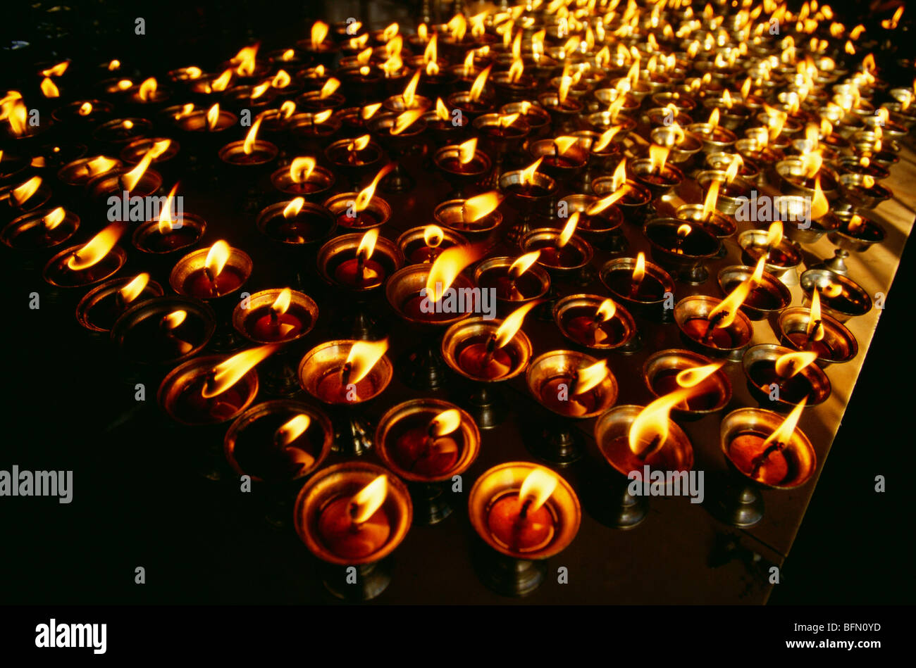 RSC 61086 : Holy lamps in Namgyal monastery ; Dharamshala ; Himachal ...