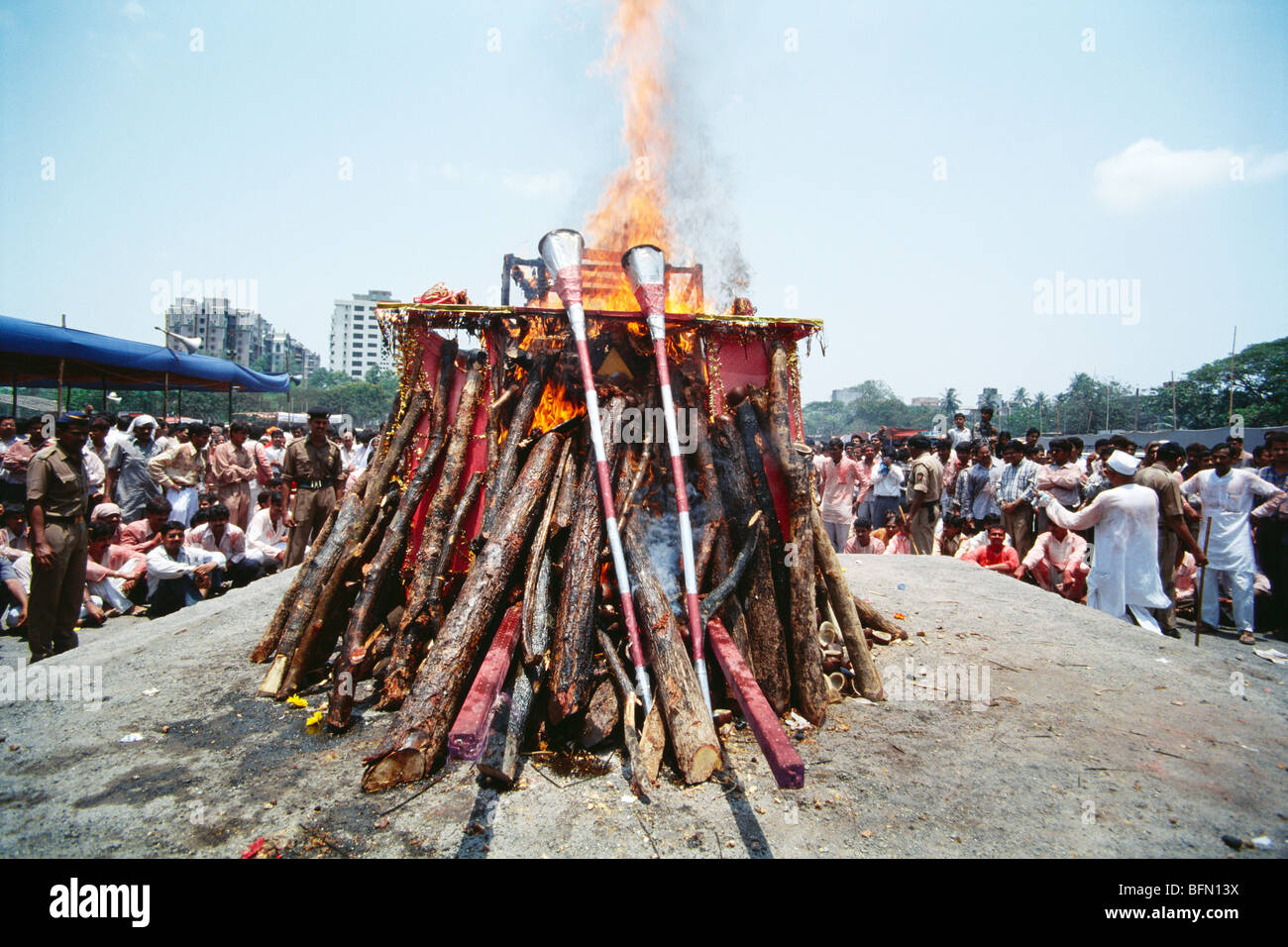 Jain Acharya Devendra Muniji funeral pyre ; Bombay ; Mumbai ...