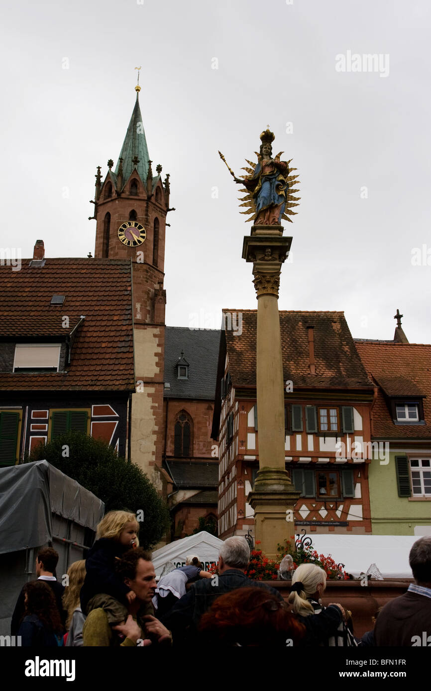 The historical city center of Ladenburg, Germany during a local ...