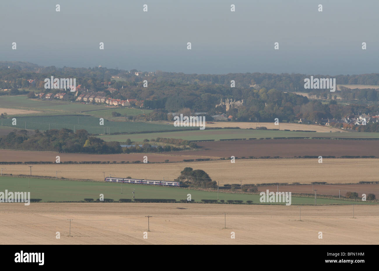 Aerial view train village dirleton hi-res stock photography and images ...