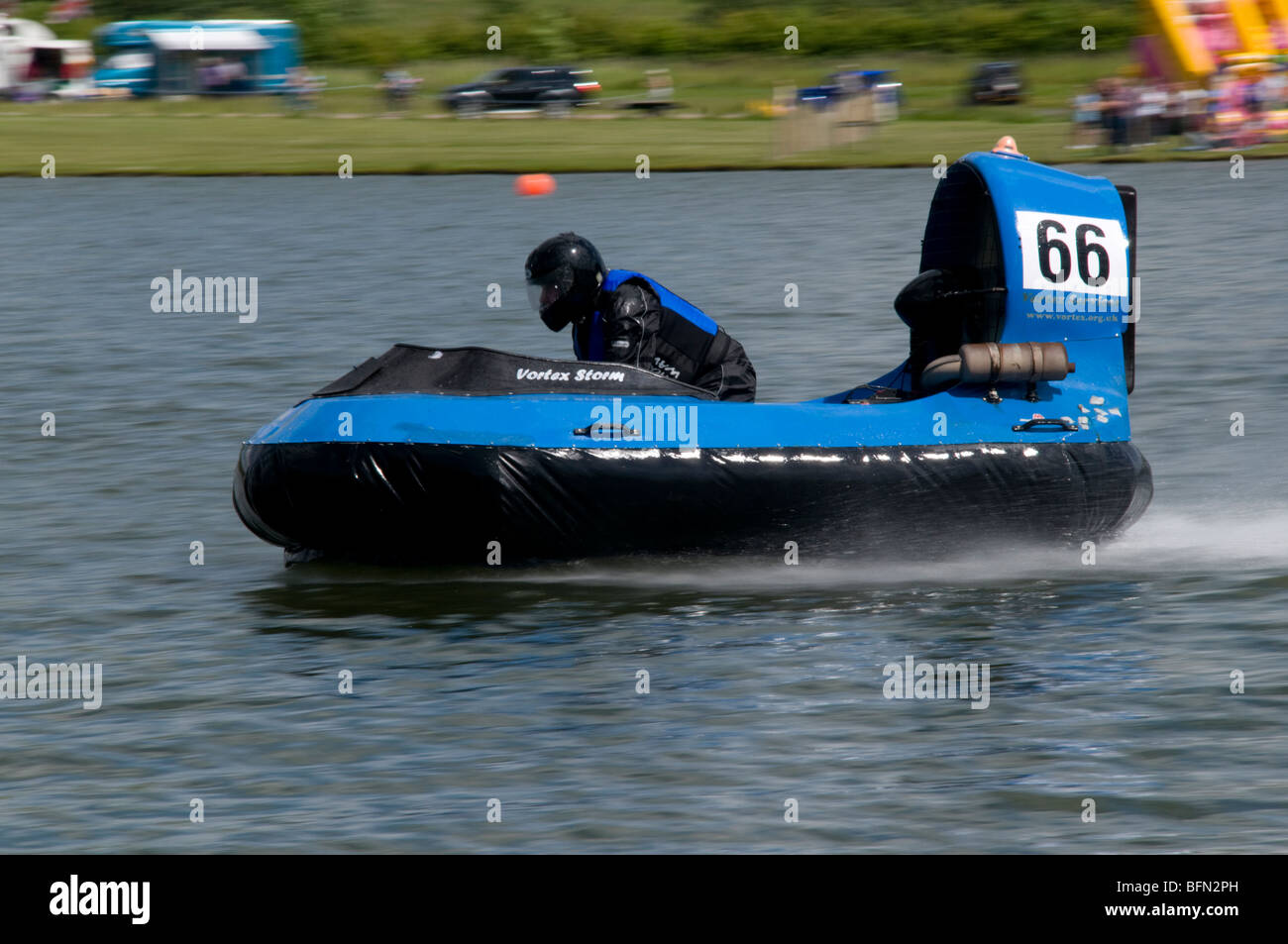 Hovercraft racing at Rother Valley Country park Rotherham South ...