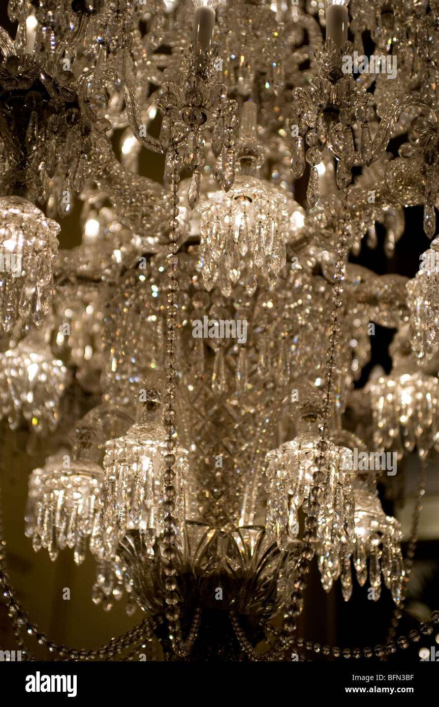 Detail of Tsar Nicholas II candelabra, made from Baccarat crystal, in ...