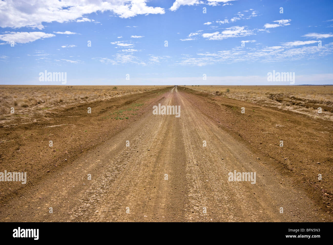 A rough dirt track constitutes a major arterial road in the Outback ...