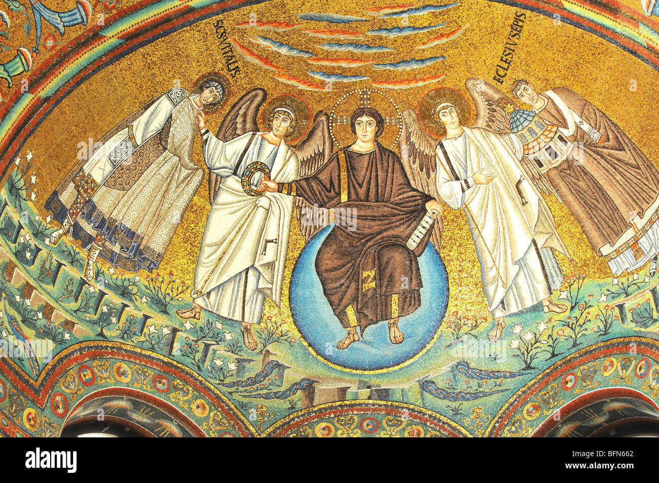 Christ Enthroned Flanked By Angels