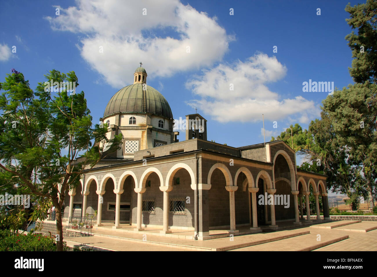 Israel, the Church of Beatitudes on the Mount of Beatitudes Stock Photo ...