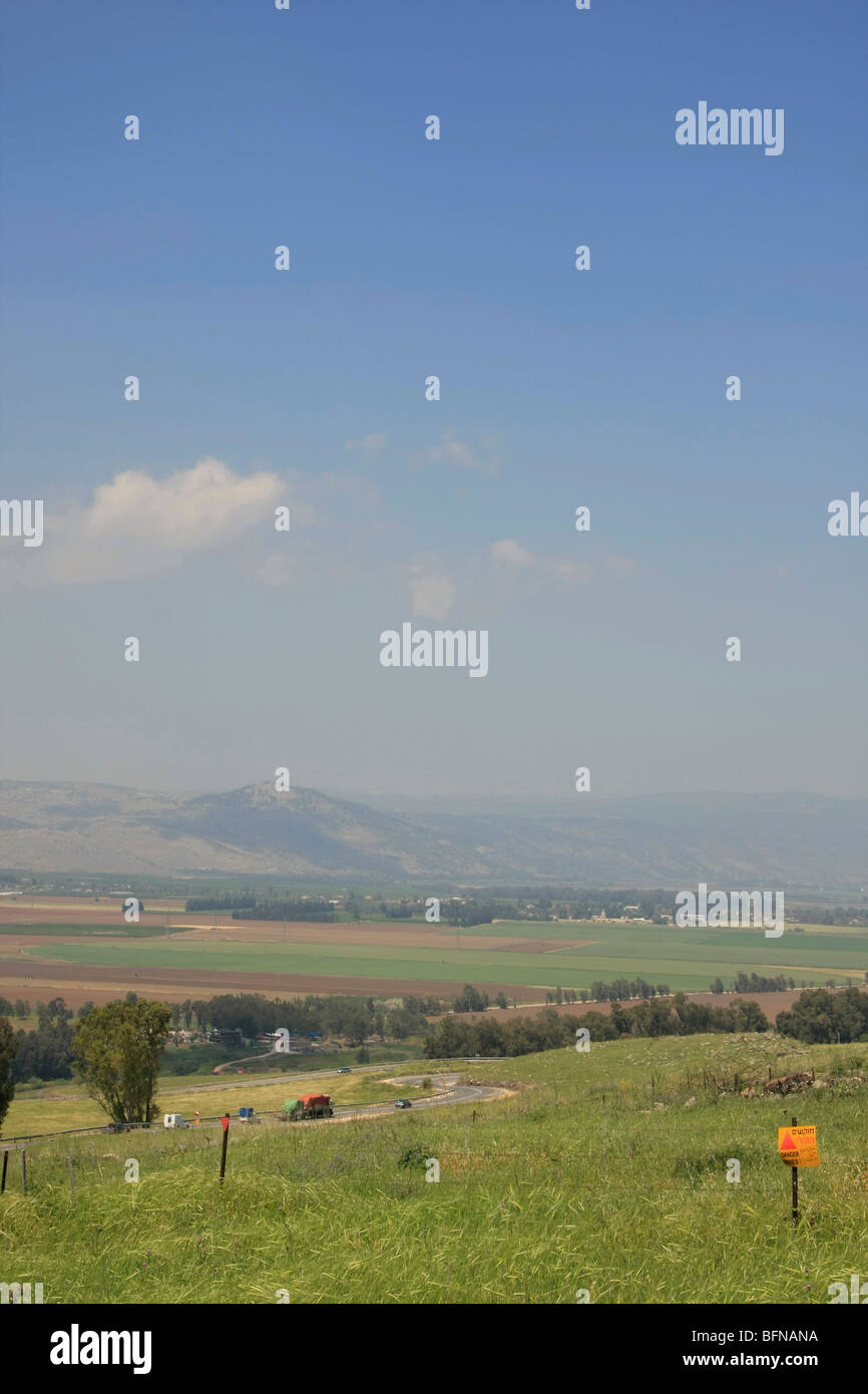 Golan Heights, a view of the Hula Valley from Mitzpe Gadot Stock Photo ...
