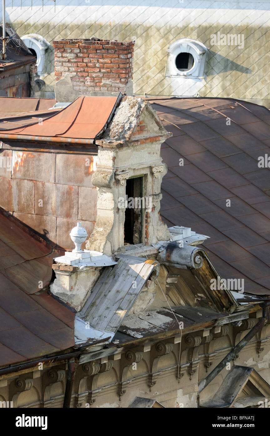 Rooftops and old architecture in Arad Romania Stock Photo - Alamy