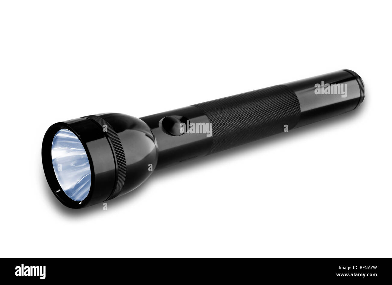 big d cell flashlight used by american police with shadow and clipping ...