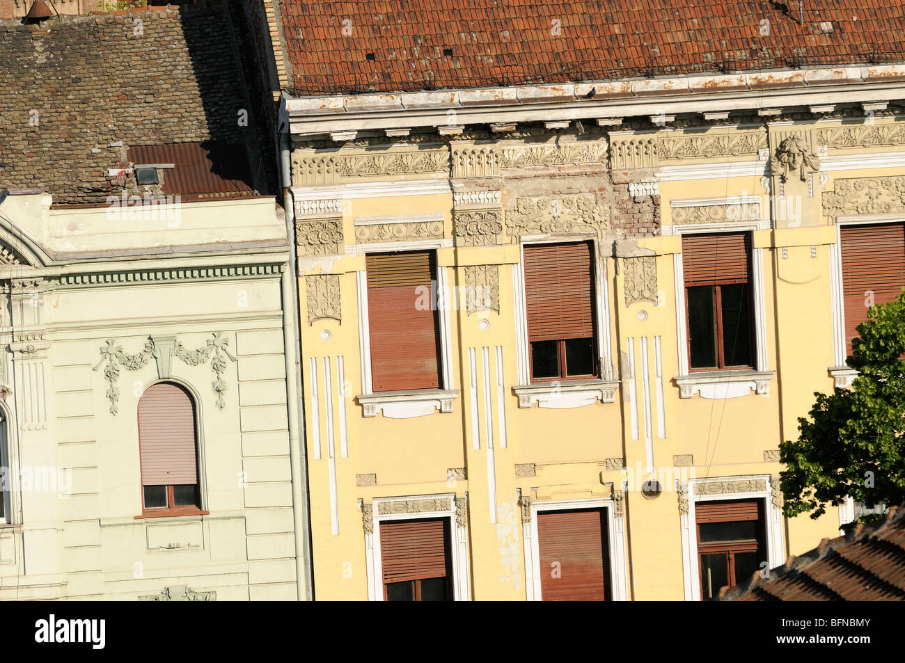 Rooftops and old architecture in Arad Romania Stock Photo - Alamy