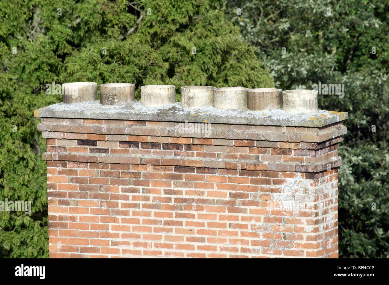 Brick chimney pots, England UK Stock Photo - Alamy