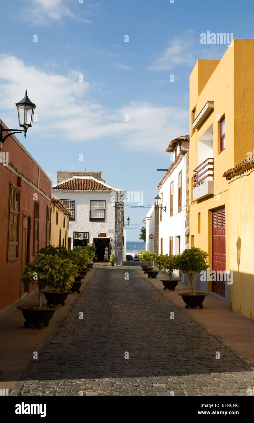 Street in the town of Garachico Tenerife in the Canary Islands Stock ...