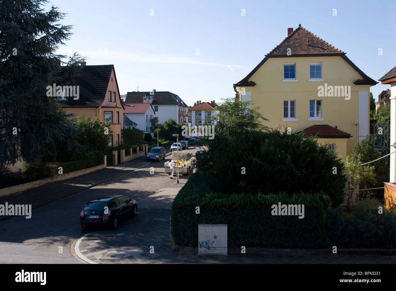 Residential street in Mannheim, Germany Stock Photo - Alamy
