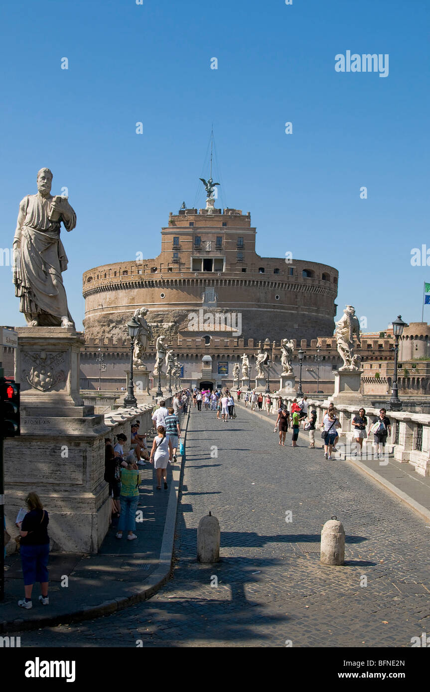 Saint Angelo Bridge and Castle Stock Photo - Alamy