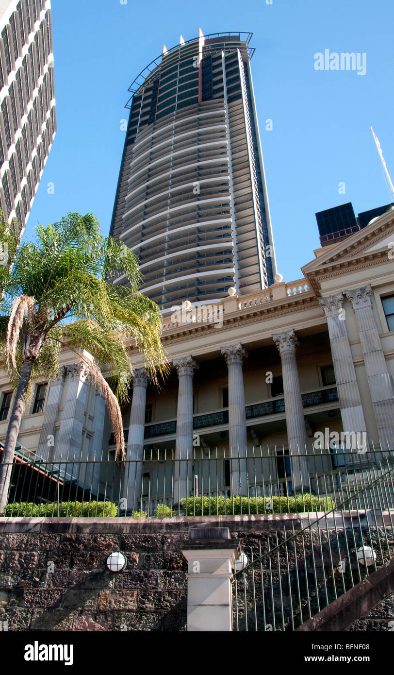 Historical Customs House and new modern high rise apartment buildings ...