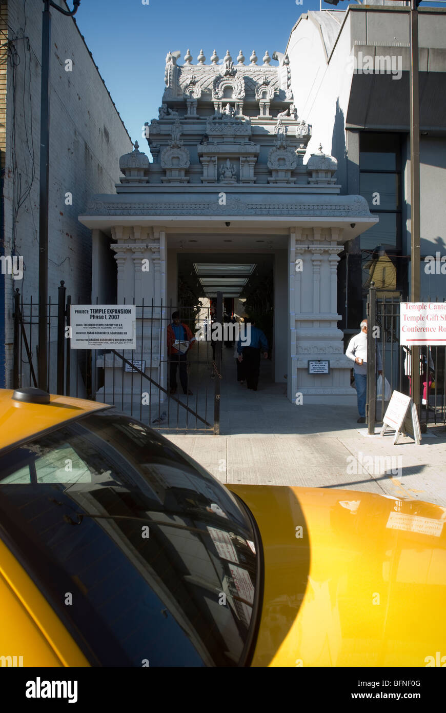 Entrance to the Hindu Temple Society of North America in the Flushing ...
