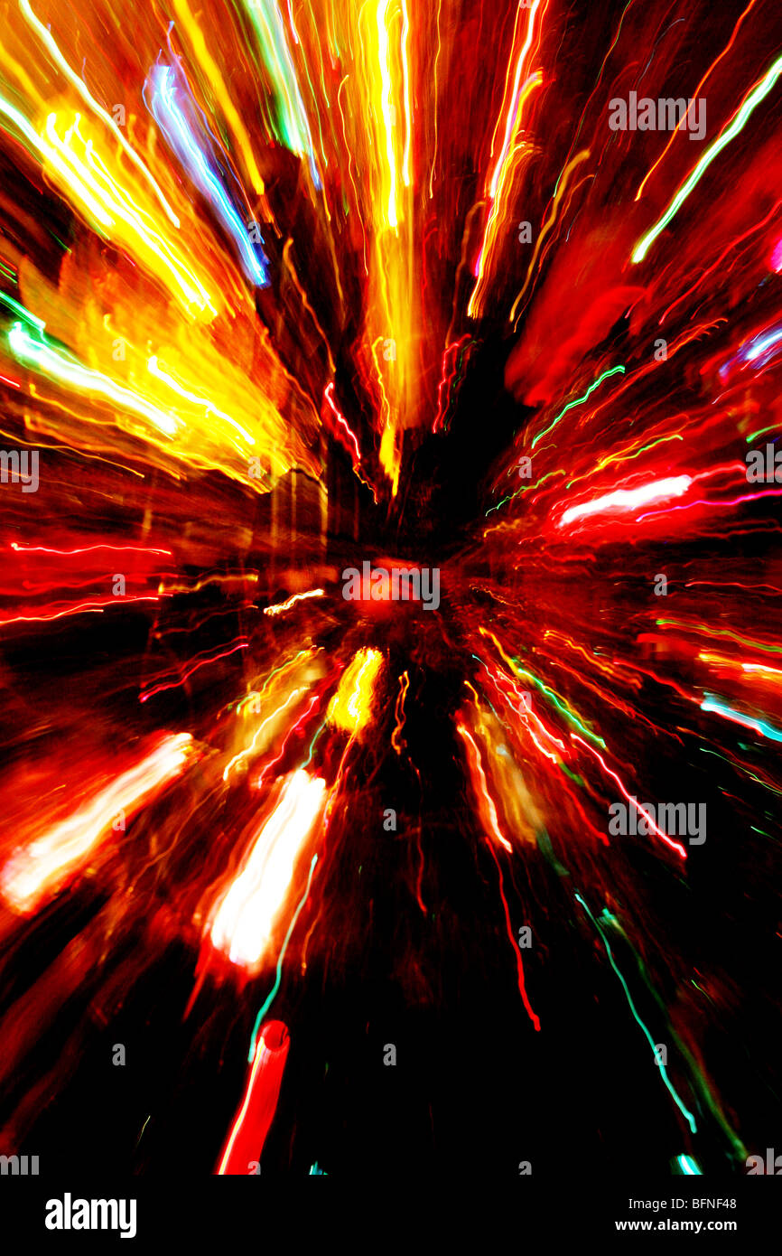 Colourful light trails Stock Photo - Alamy