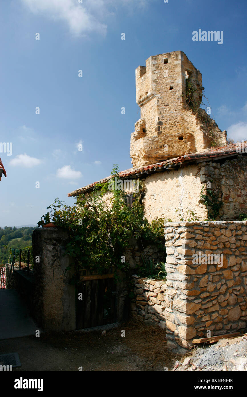 The old tower in Aurignac, France Stock Photo - Alamy